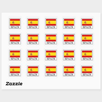 Spain Square Sticker | Zazzle