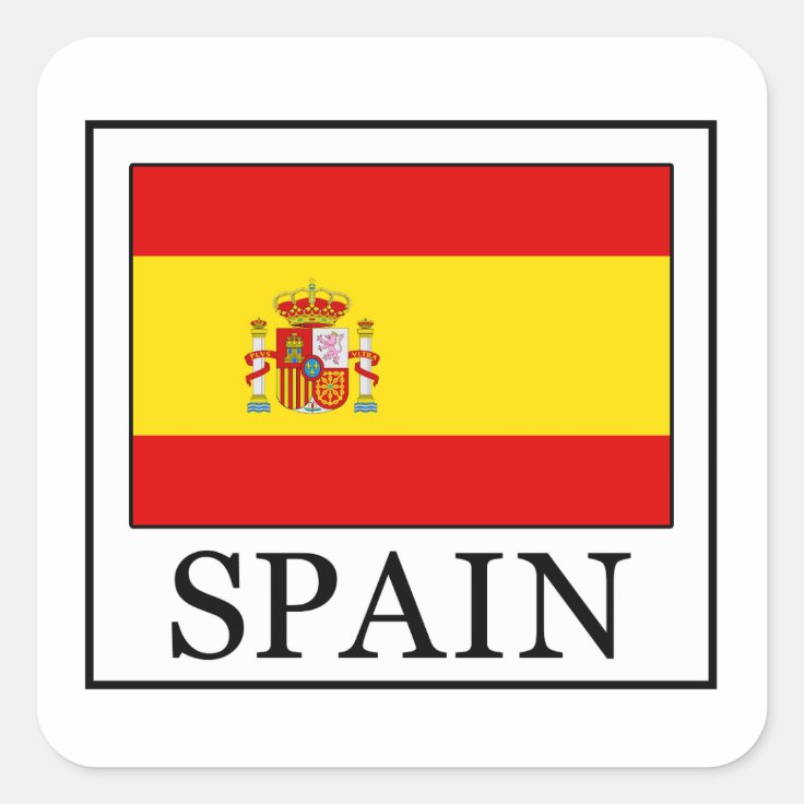 Spain Square Sticker | Zazzle
