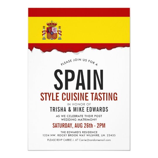 Spain Style Cuisine | Party Flag Invite | Zazzle.com