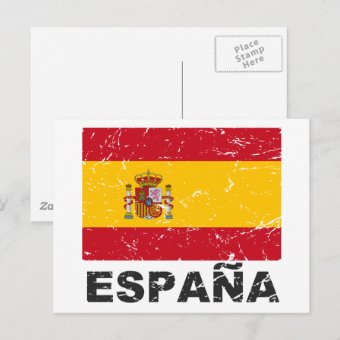 Spain Vintage Flag Postcard | Zazzle