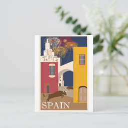 Spain vintage travel poster postcard | Zazzle