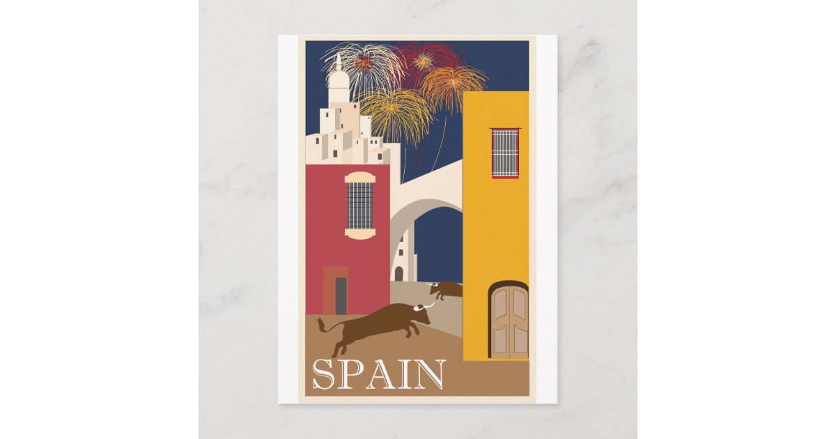 Spain vintage travel poster postcard | Zazzle