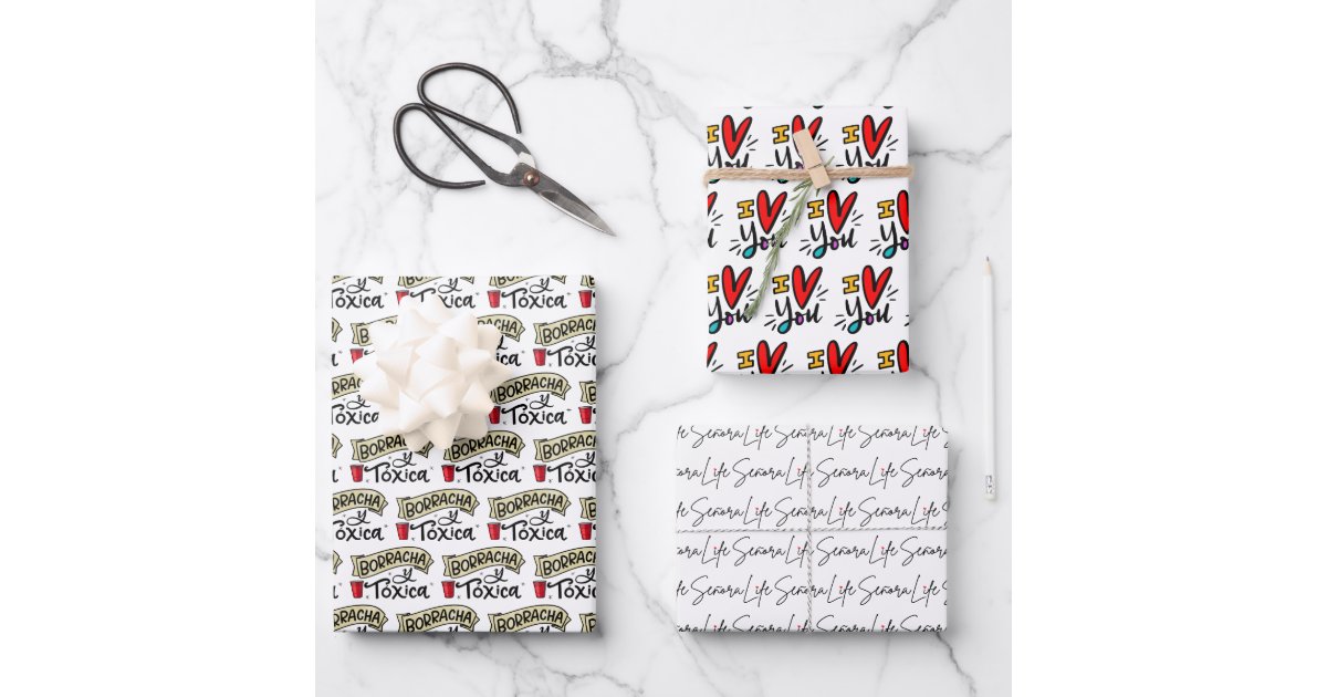 Spanglish 3-pack Wrapping Paper | Zazzle