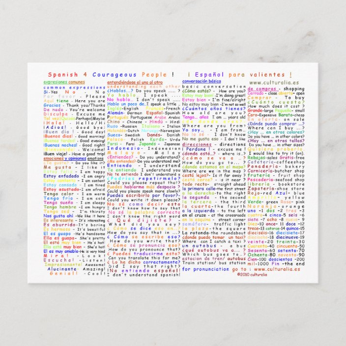 Spanish 4 Courageous People Postcard | Zazzle