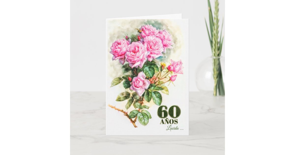 Spanish 60th Birthday Vintage Rose Garden Name Card Zazzle spanish-60th-birthday-vintage-rose-garden-name-card-zazzle