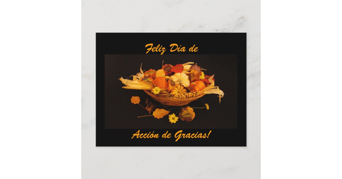 Spanish: Accion Day of Gracias Holiday Postcard | Zazzle
