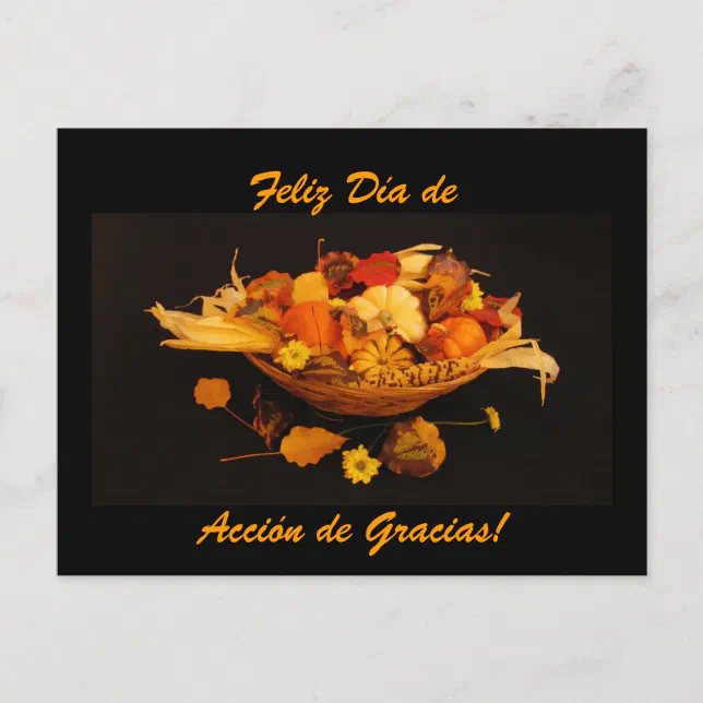 Spanish: Accion Day of Gracias Holiday Postcard | Zazzle