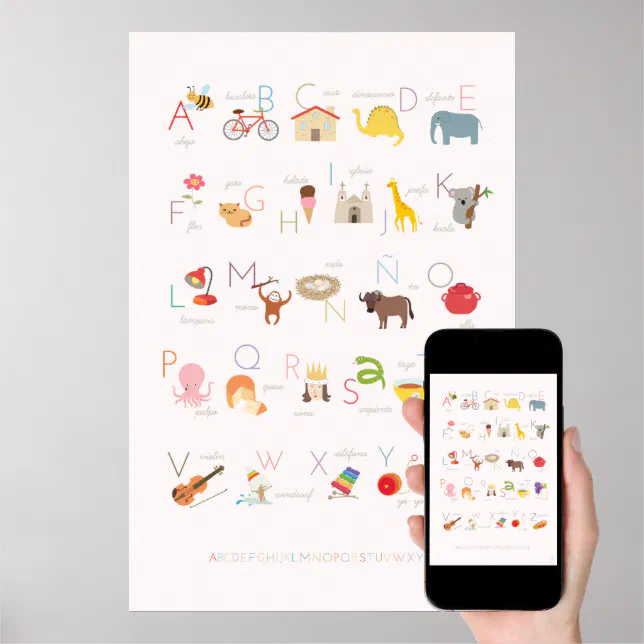 Spanish Alphabet Poster | Zazzle