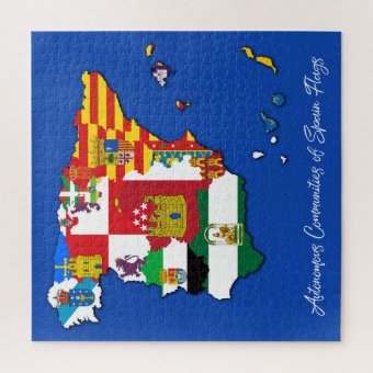 Spanish Autonomous Communities Flags Map, Spain Jigsaw Puzzle | Zazzle