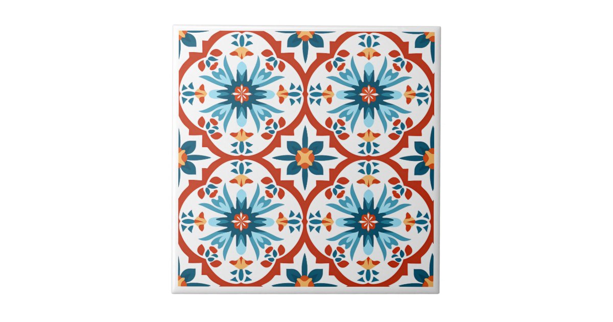 Spanish Azulejos style ceramic tiles | Zazzle