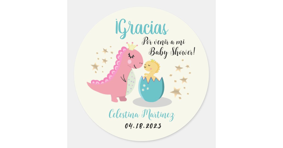 Spanish Baby Shower/Pegatina Baby Shower Classic Round Sticker | Zazzle