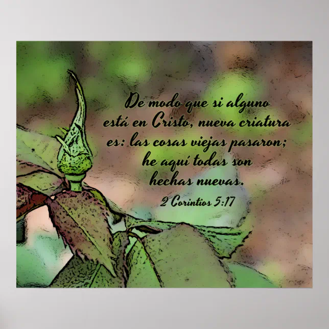 Spanish Bible Verse - New Creature - Poster | Zazzle