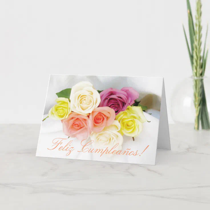 Spanish: Birthday Cumpleanos wht Card | Zazzle