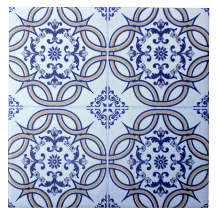 Spanish Blue & White Ceramic Photo Tile | Zazzle.com