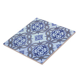 Spanish Blue & White Ceramic Photo Tile | Zazzle