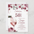 Spanish Blush and Burgundy Salud Por 50 Anos Invitation | Zazzle
