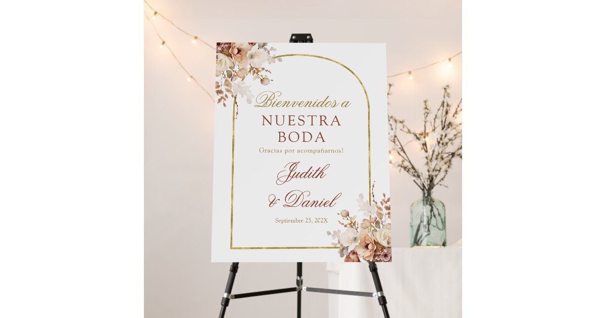 Spanish Boho Wedding Welcome sign | Zazzle