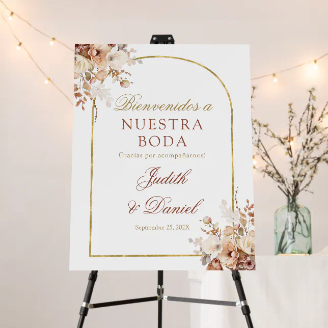 Spanish Boho Wedding Welcome sign | Zazzle