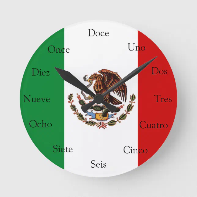 Spanish Clock with Mexican Flag | Zazzle