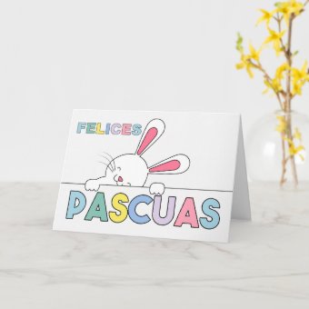 SPANISH Easter Bunny Pastel Hues Card | Zazzle