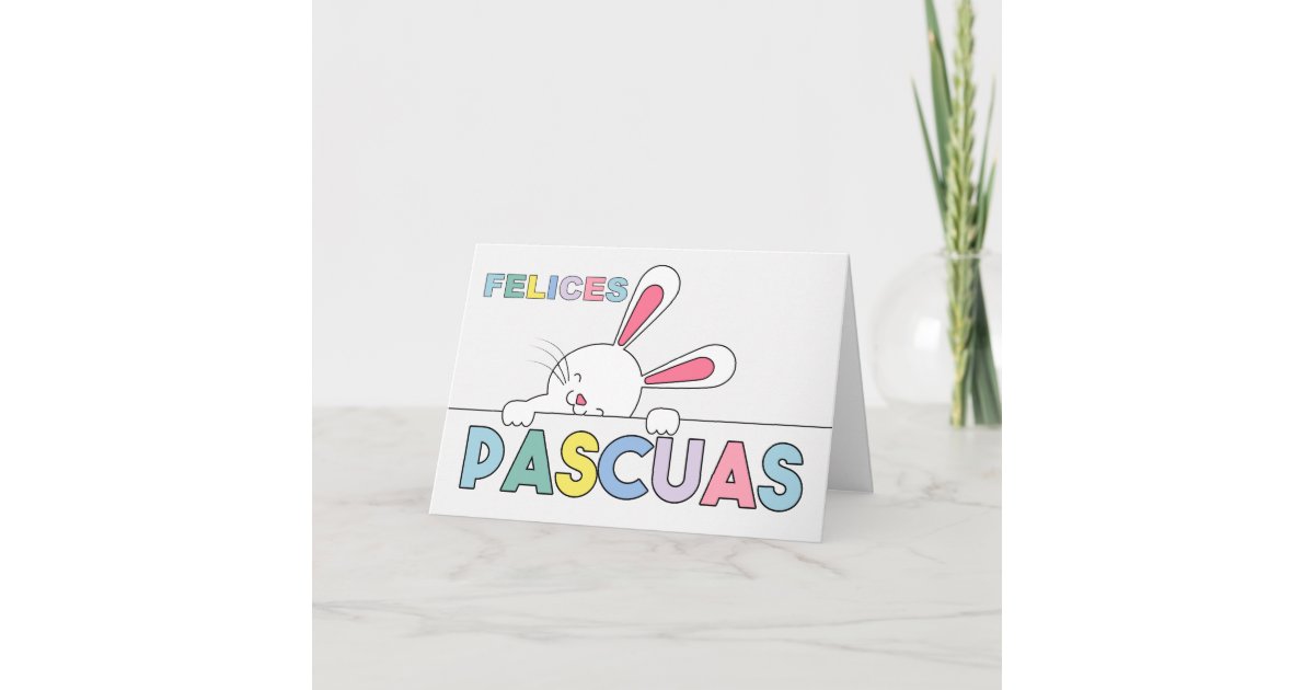 SPANISH Easter Bunny Pastel Hues Card | Zazzle