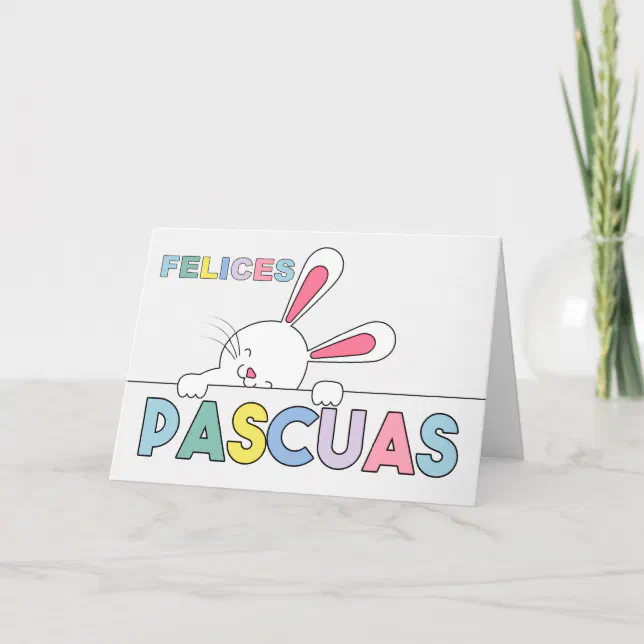 SPANISH Easter Bunny Pastel Hues Card | Zazzle