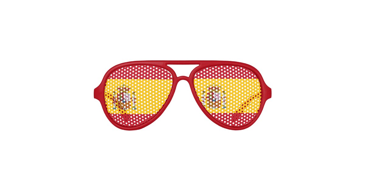 Spanish flag aviator sunglasses | Zazzle