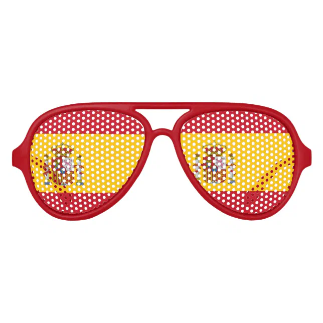 Spanish flag aviator sunglasses | Zazzle