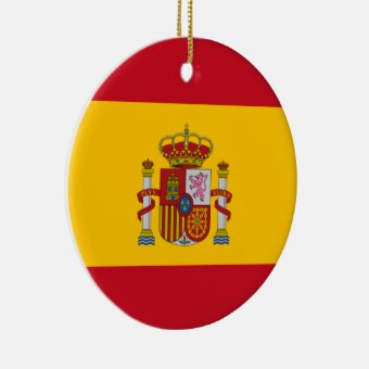 Spanish flag custom Christmas tree ornament | Zazzle