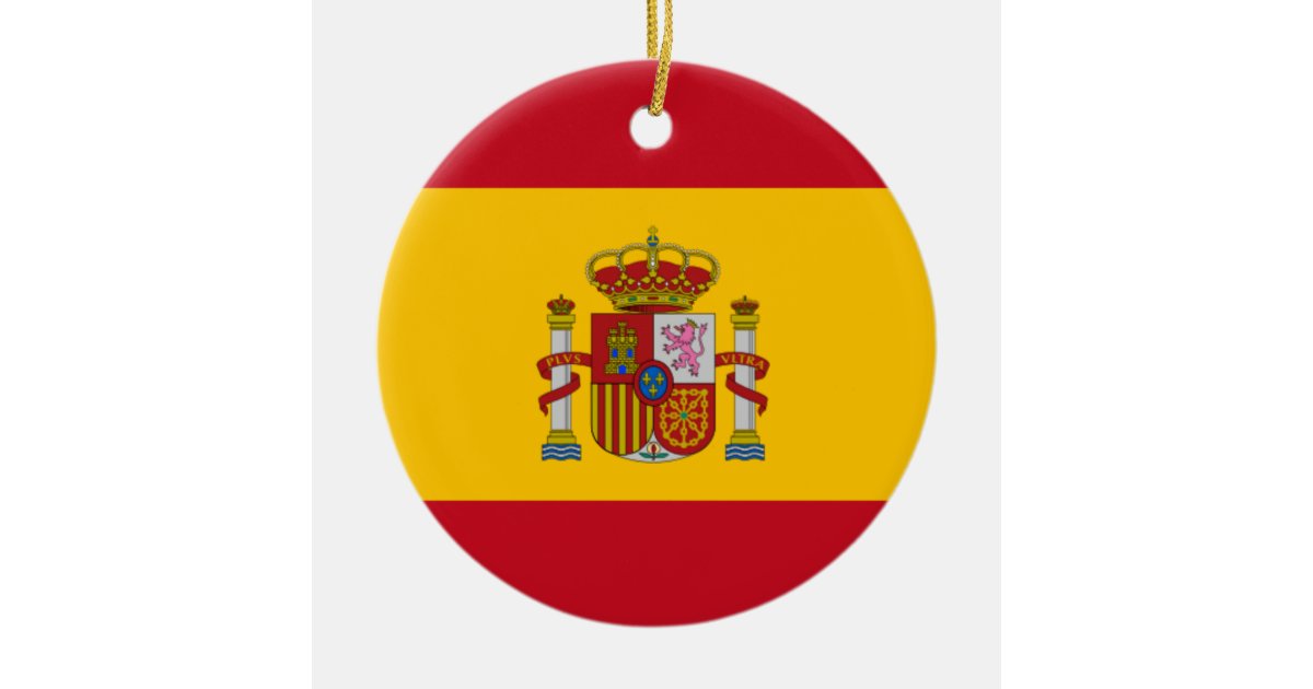 Spanish flag custom Christmas tree ornament | Zazzle