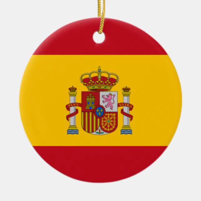 Spanish flag custom Christmas tree ornament | Zazzle