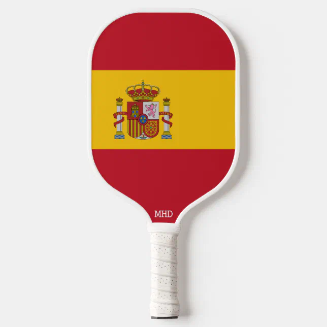 Spanish Flag Custom Monogram Pickleball Paddle | Zazzle
