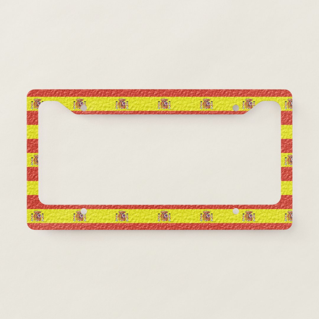 Spanish Flag Design License Plate Frame | Zazzle