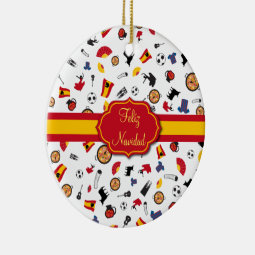 Spanish Flag Feliz Navidad Ornament | Zazzle