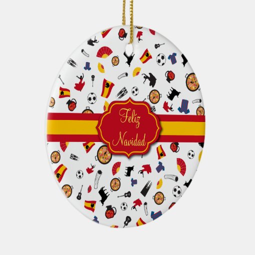 Spanish Flag Feliz Navidad Ornament | Zazzle