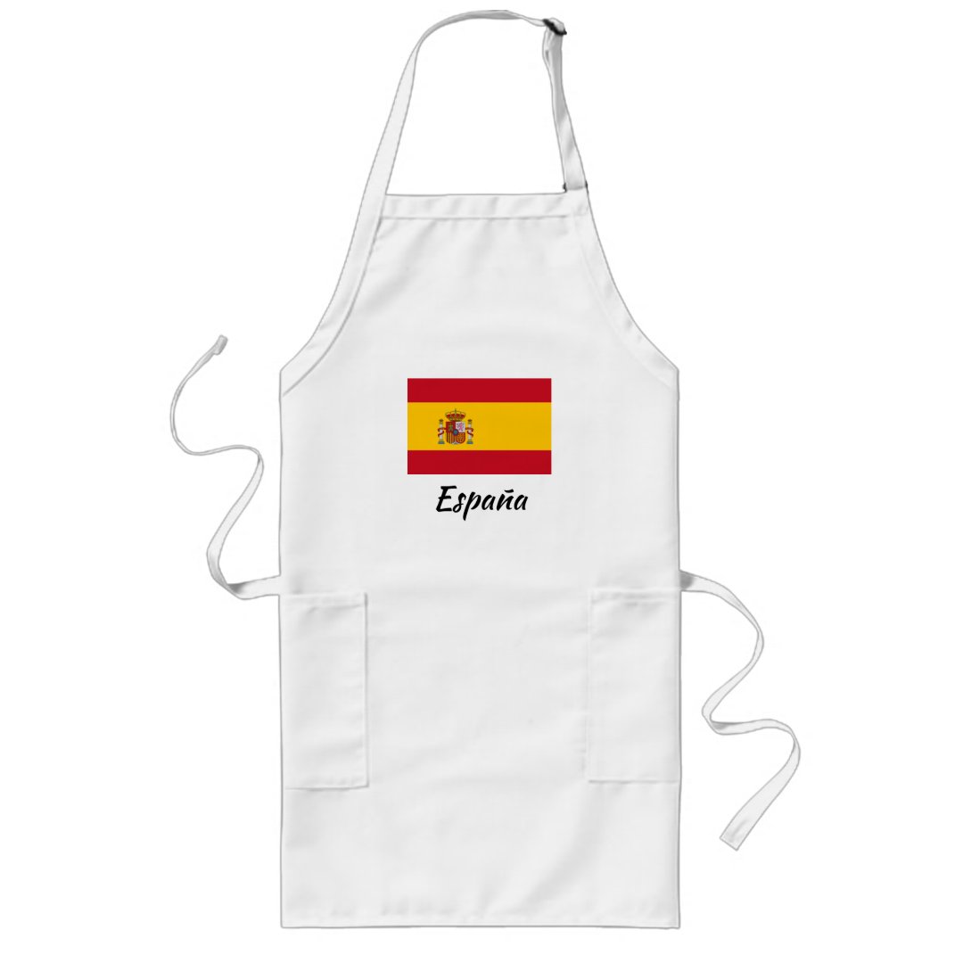 Spanish flag kitchen cooking apron for men & women | Zazzle