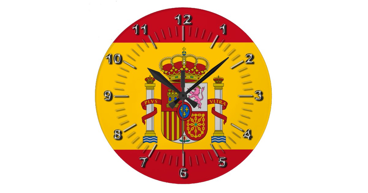 Spanish flag large clock | Zazzle.com