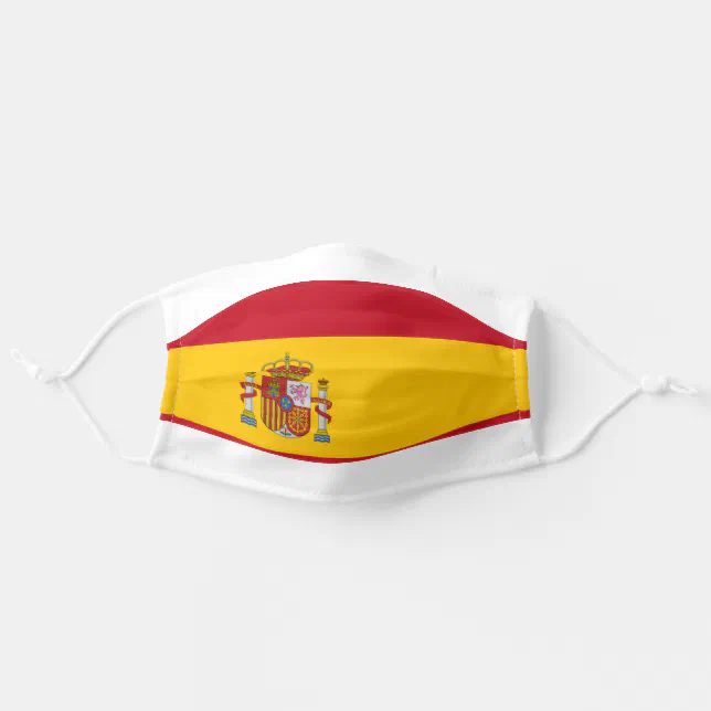 Spanish flag of Spain custom Adult Cloth Face Mask | Zazzle