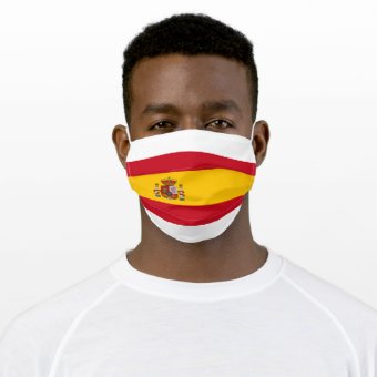 Spanish flag of Spain custom Adult Cloth Face Mask | Zazzle