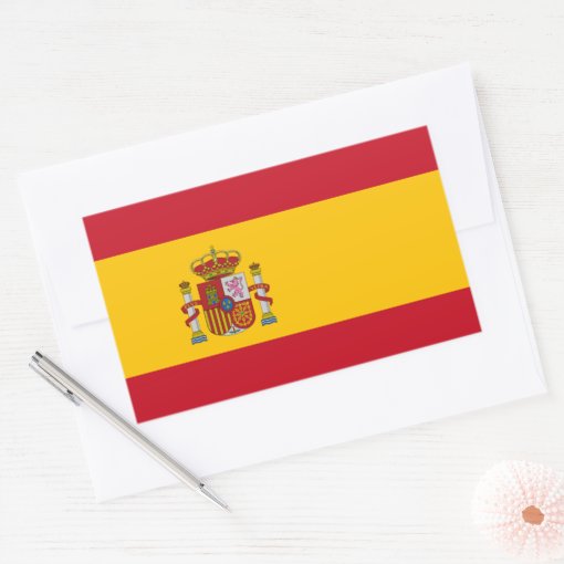 Spanish Flag Rectangular Sticker | Zazzle