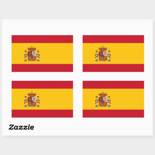 Spanish Flag Rectangular Sticker | Zazzle