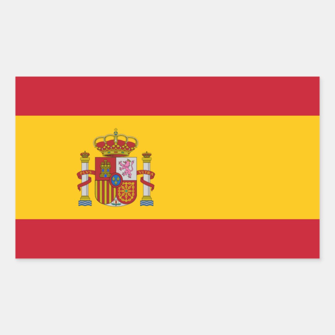 Spanish Flag Rectangular Sticker | Zazzle