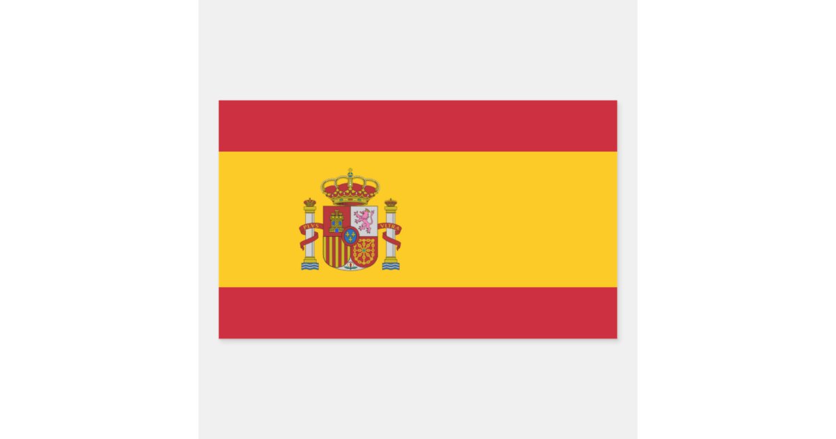 Spanish Flag Rectangular Sticker | Zazzle