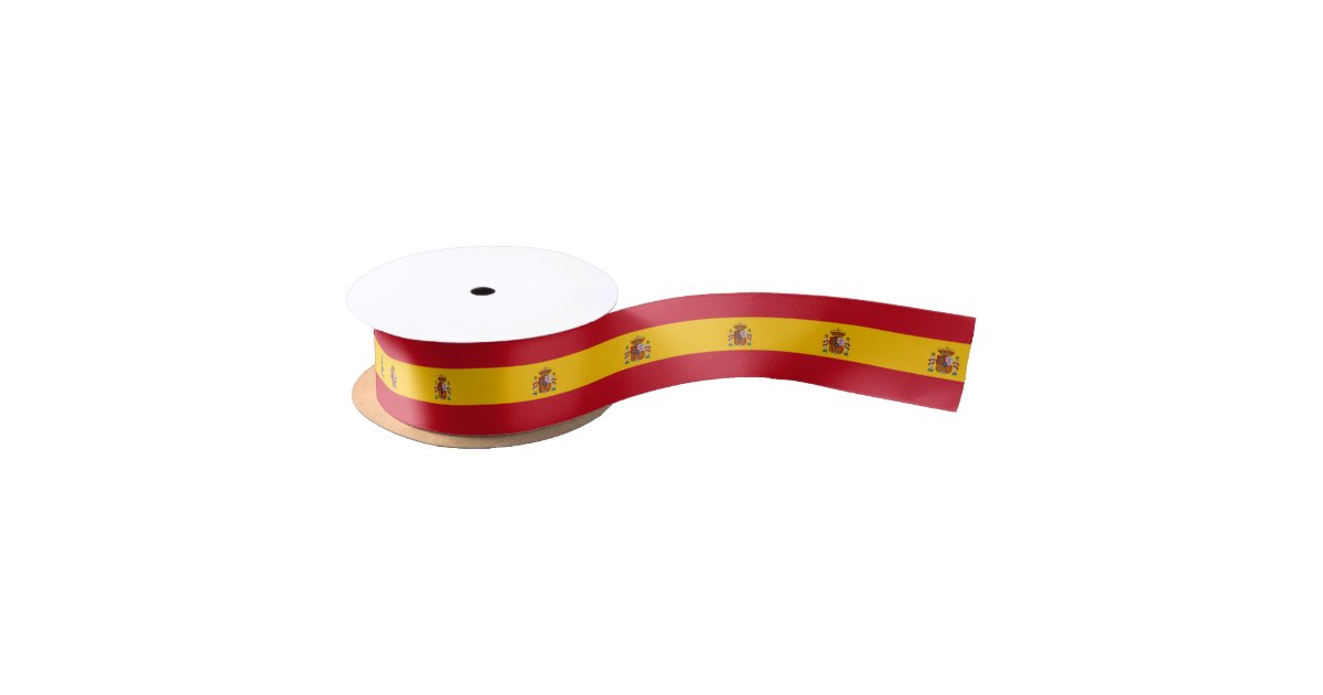 Spanish flag satin ribbon | Zazzle
