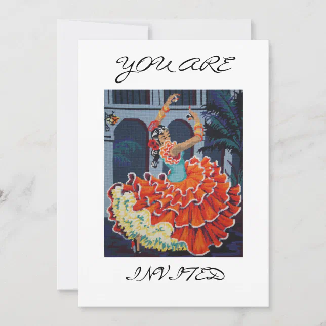 Spanish Flamenco Dancer You Are Invited Invitation | Zazzle