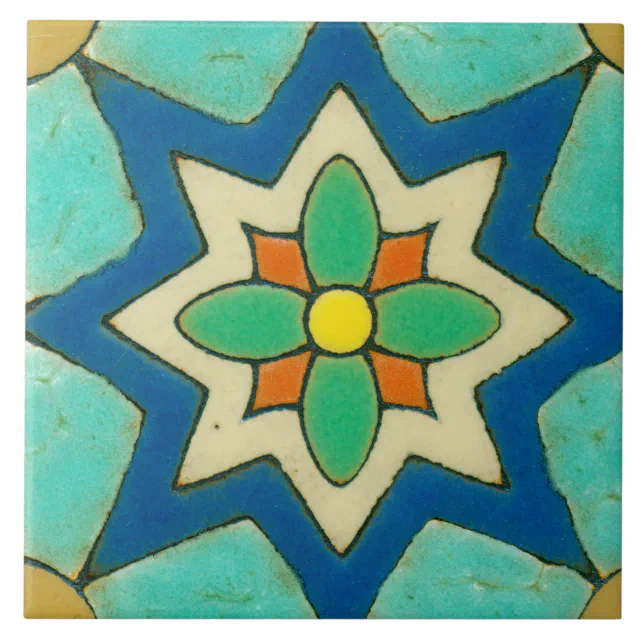 Spanish Flower Ceramic Photo Tile | Zazzle