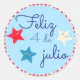 Spanish Fourth of July Patriotic Star Classic Round Sticker | Zazzle