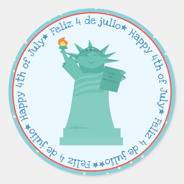 Spanish Fourth of July Statue of Liberty Sticker | Zazzle