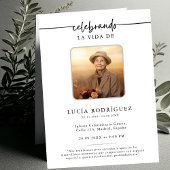 Spanish Funeral Celebrando Memorial Wording Photo Invitation | Zazzle