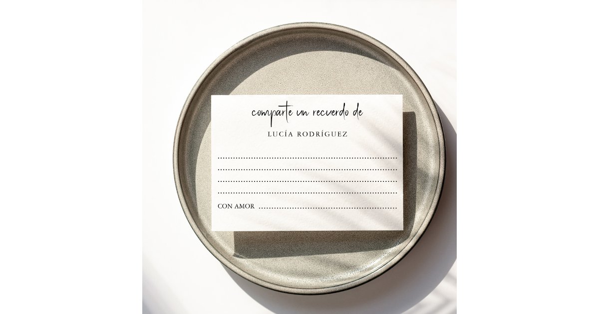 Spanish Funeral Memorial Paper for Memory Sharing | Zazzle